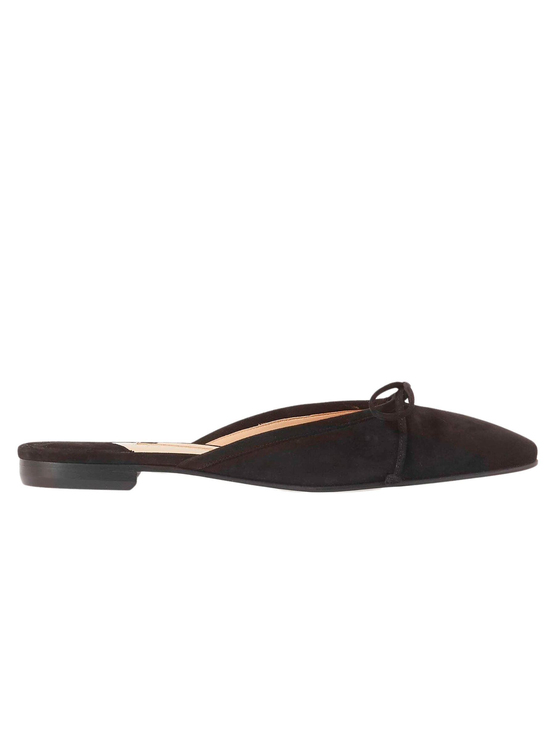 Manolo Blahnik | Ballerimu Bow-Detailed Suede Mules in Black | The UNDONE