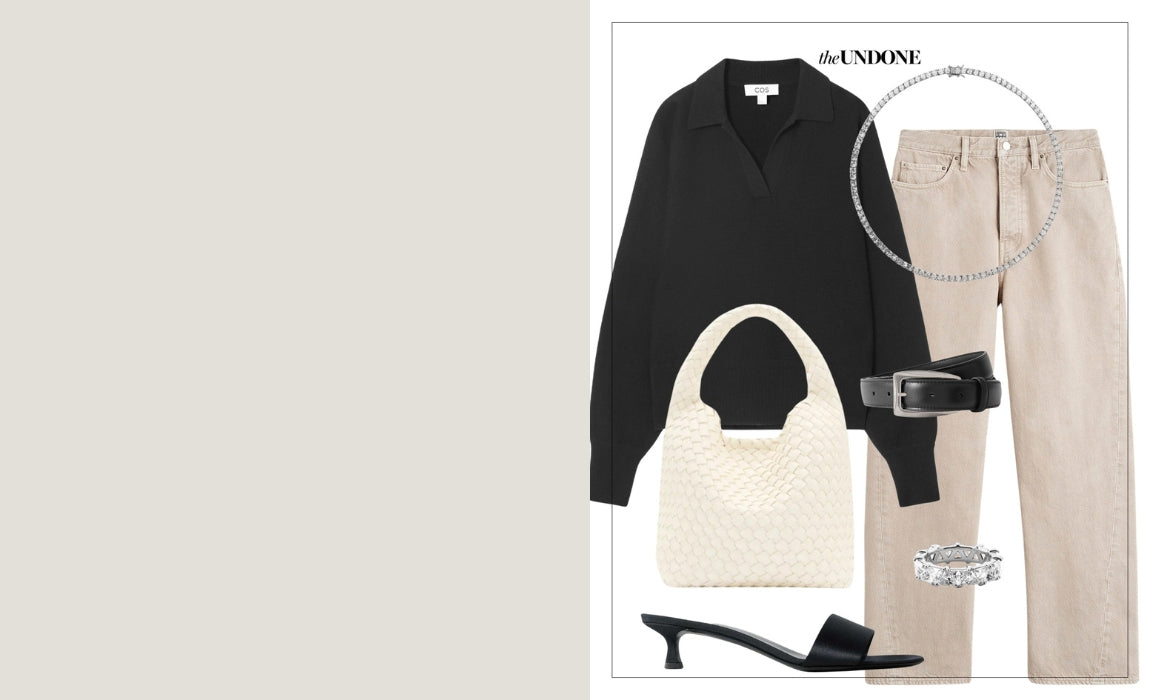 Outfit: Black Knit and Beige Jeans – The UNDONE