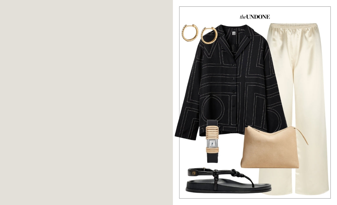 Outfit: Black Shirt and Ivory Pants – The UNDONE