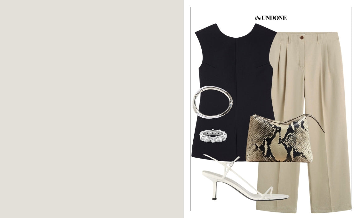 Outfit: Black Top and Beige Trousers – The UNDONE
