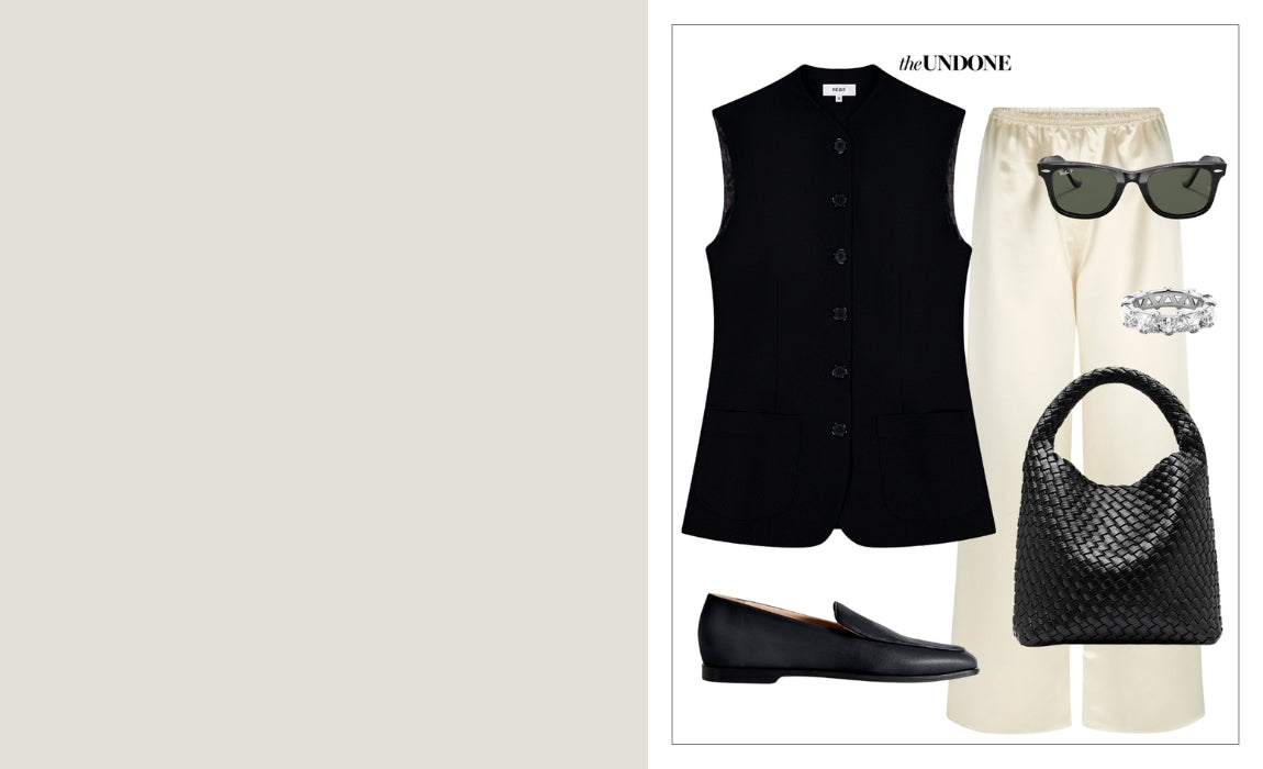 Outfit: Black Vest and Satin Pants – The UNDONE