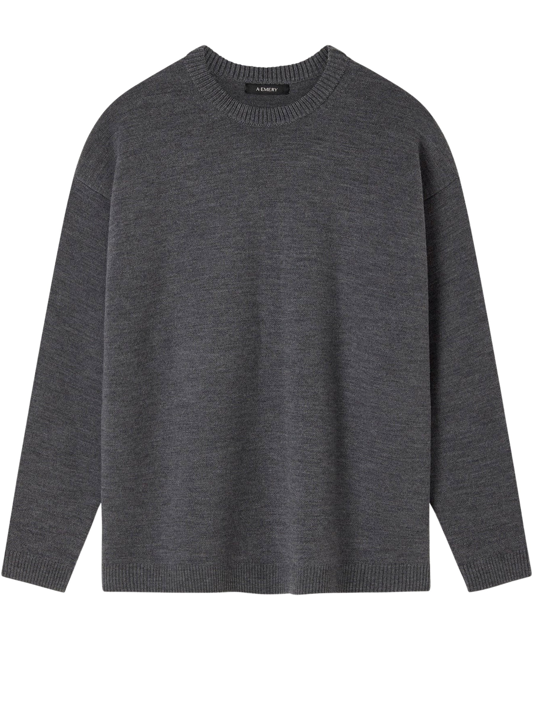 A.Emery | Reid Crew Knit in Mid Grey Melange | The UNDONE