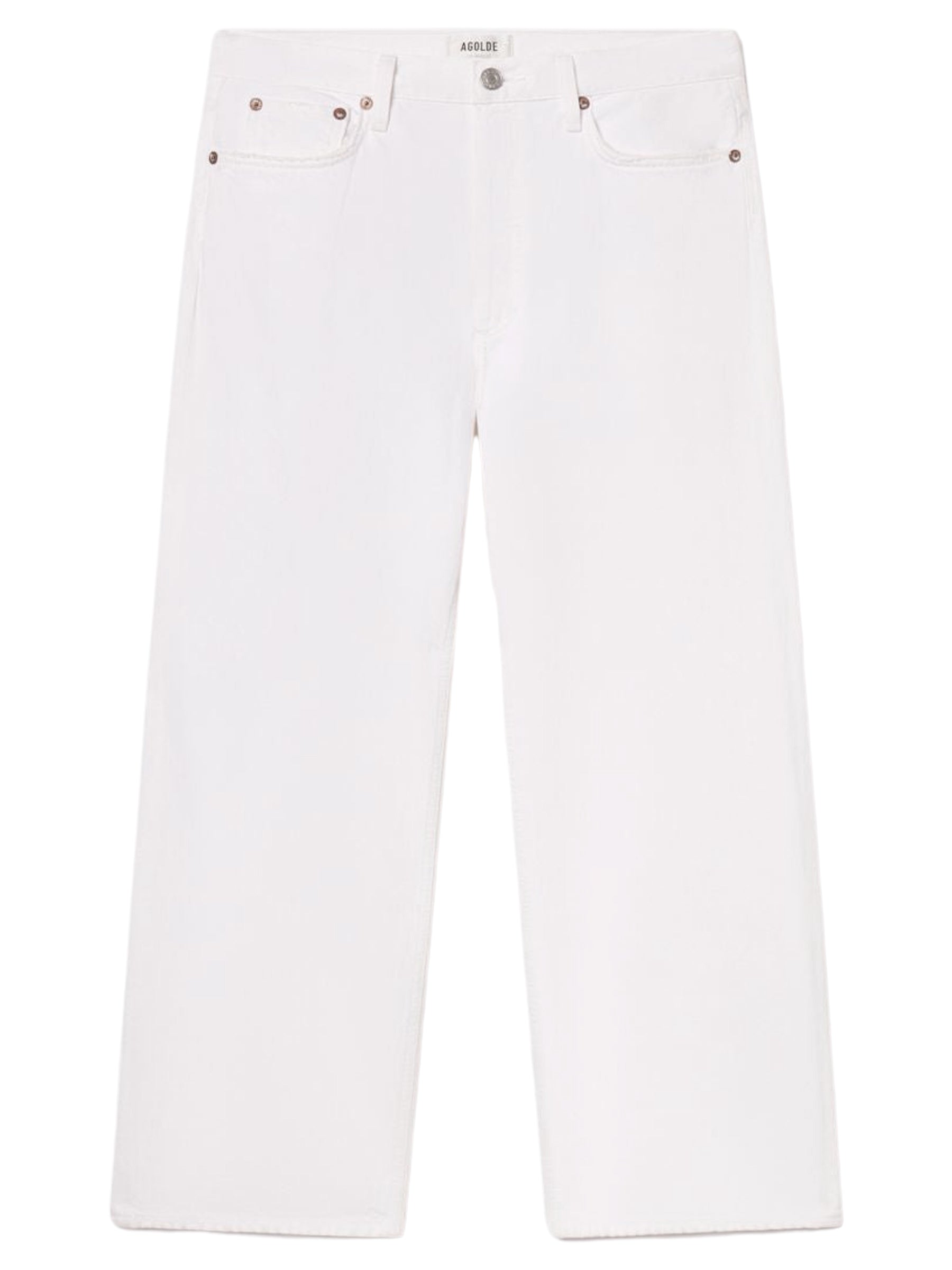 AGOLDE | Low Slung Baggy Jean in White Milkshake | The UNDONE