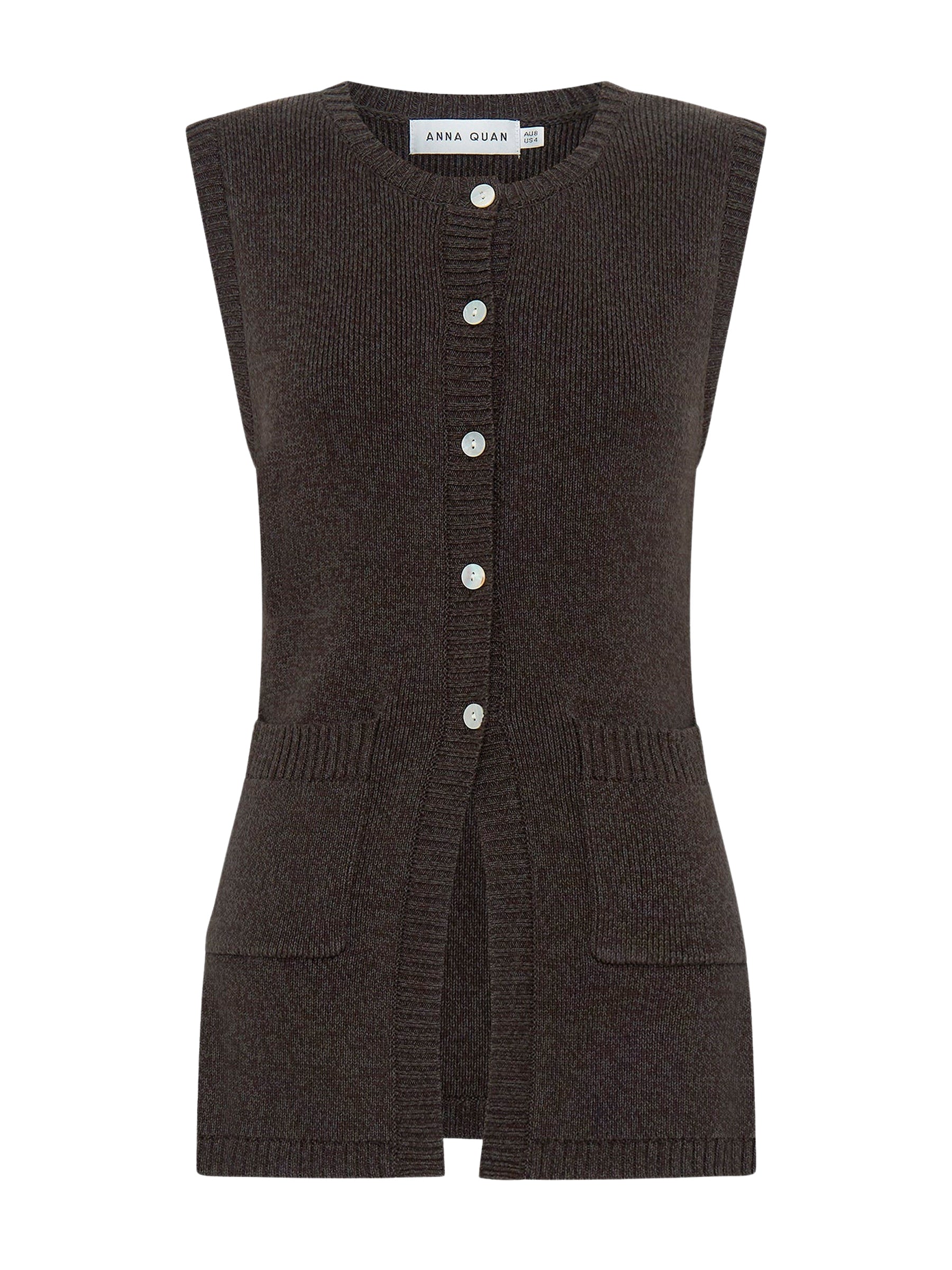 Anna Quan | Codie Top in Brown Grey Carob | The UNDONE