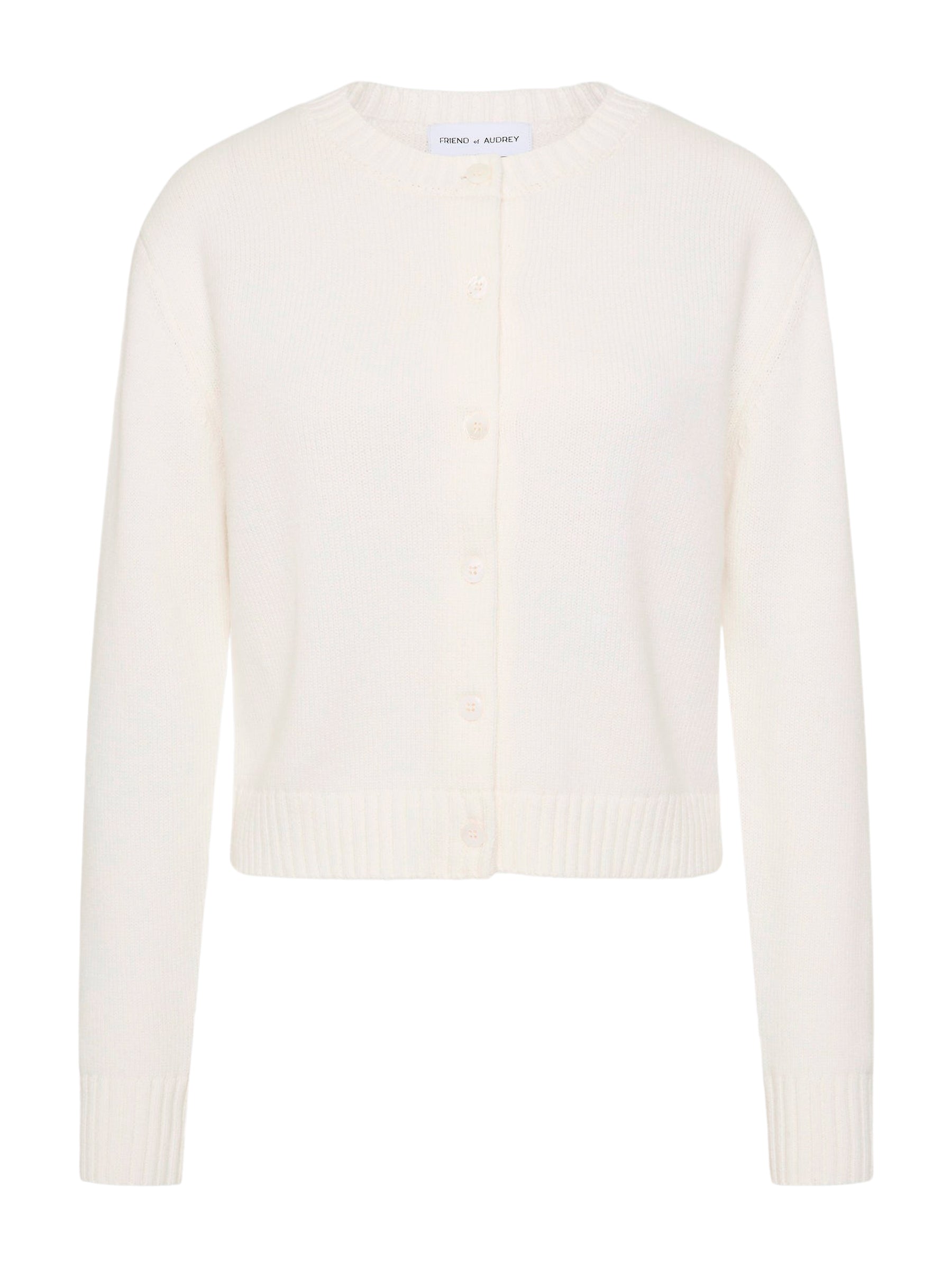 FRIEND OF AUDREY | The Cotton-Wool Knit Cardigan in Cream | The UNDONE