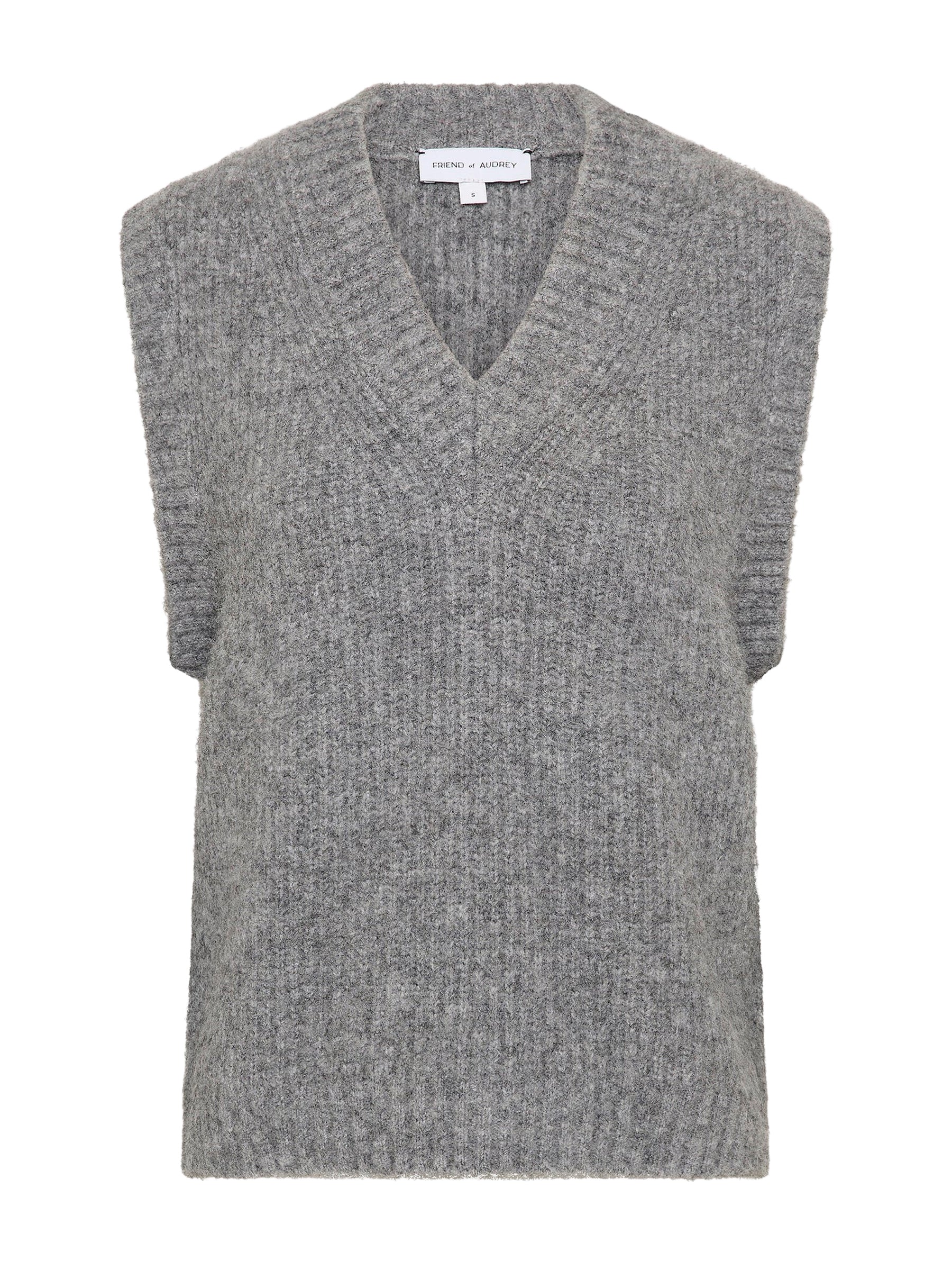FRIEND OF AUDREY | The Fluffy Knit Vest in Grey Charcoal | The UNDONE