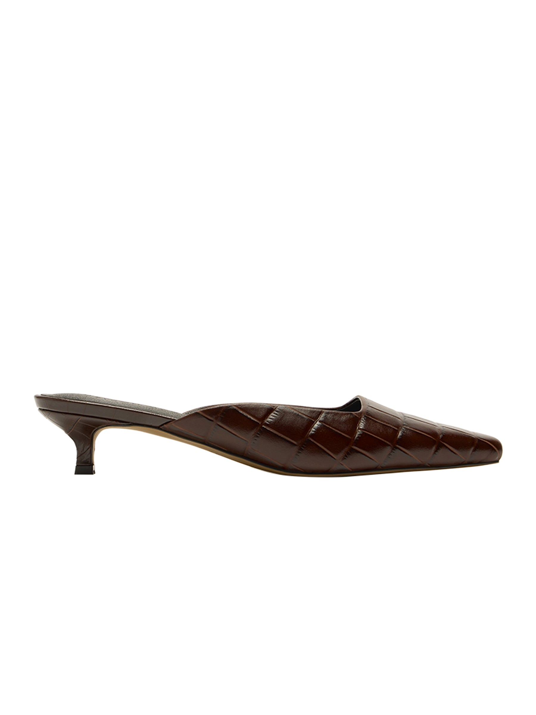 Nelson Made | Mimi Mule in Choc Brown Croc Leather | The UNDONE