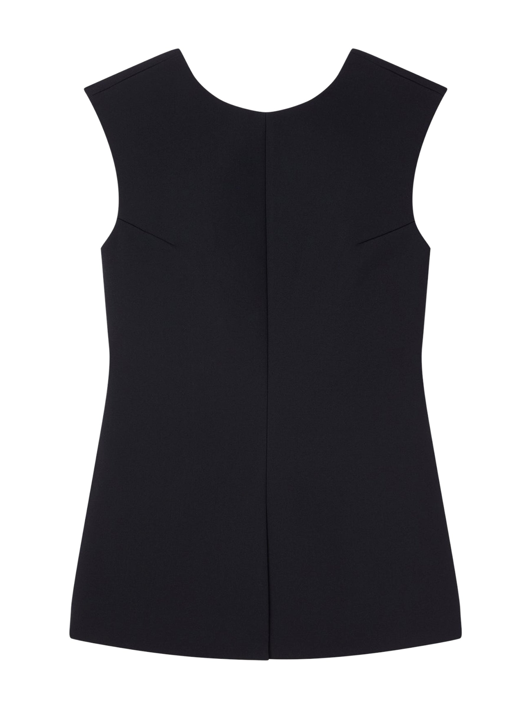 RÓHE | Curved Open Back Top in Black | The UNDONE