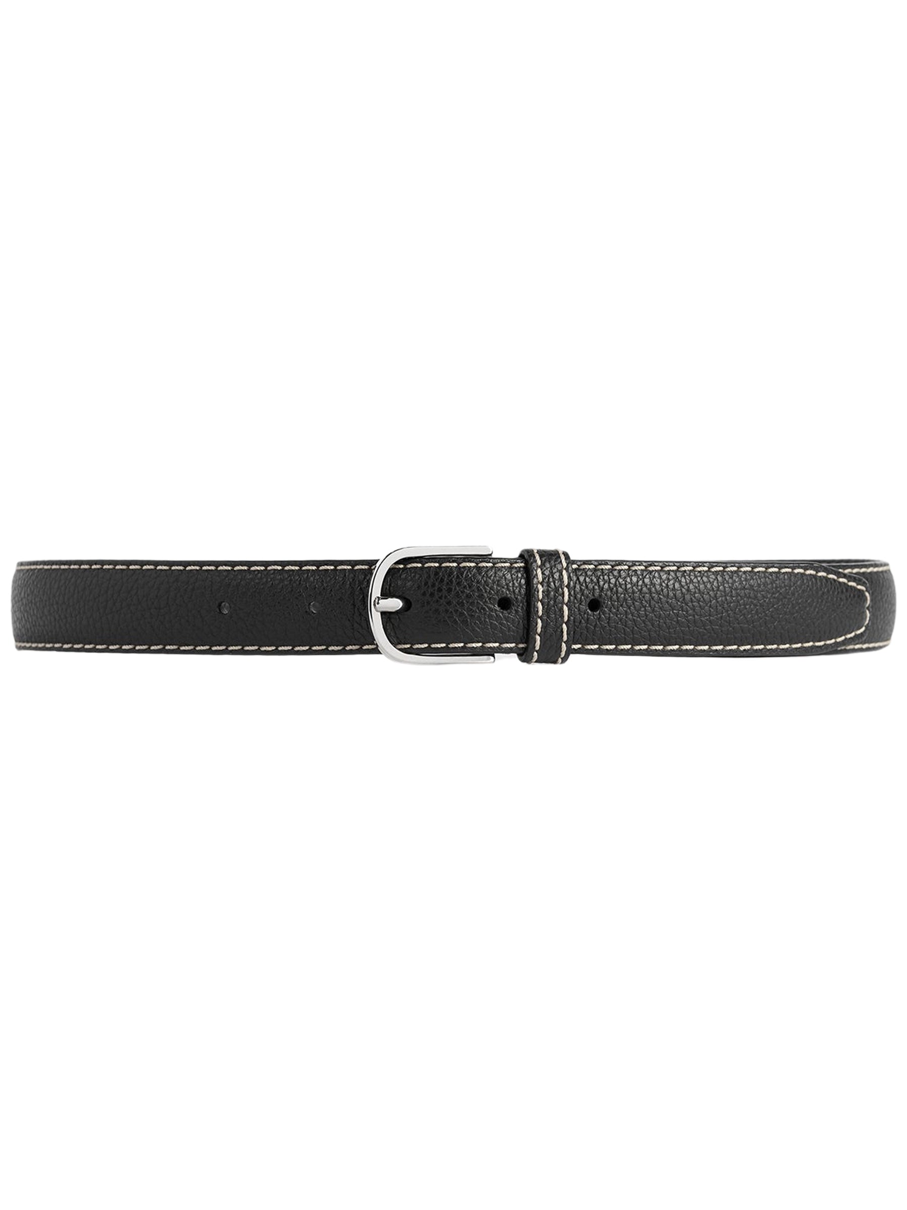 TOTEME | Slim Grained-Leather Trouser Belt in Black | The UNDONE