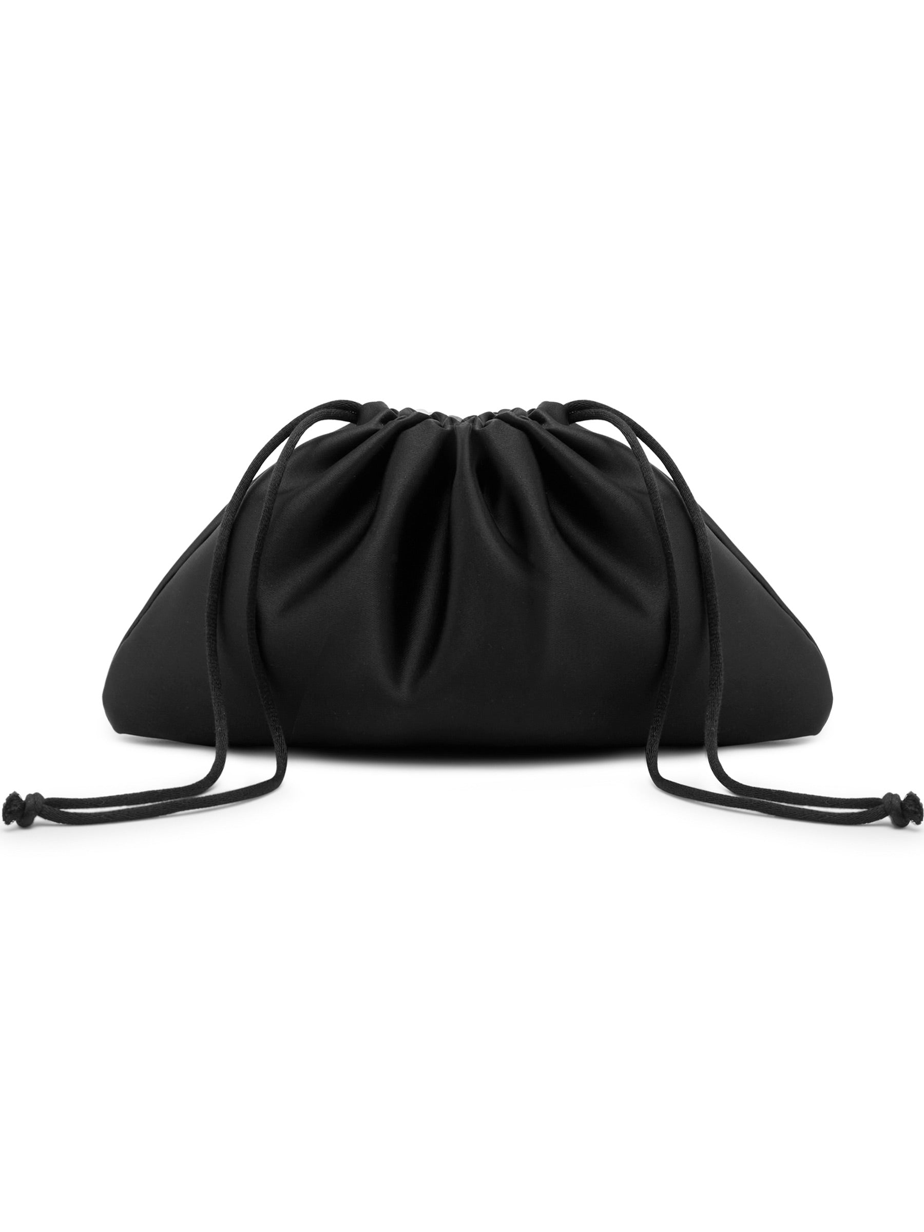 The Essential Pouch Bag in Black Satin | The UNDONE