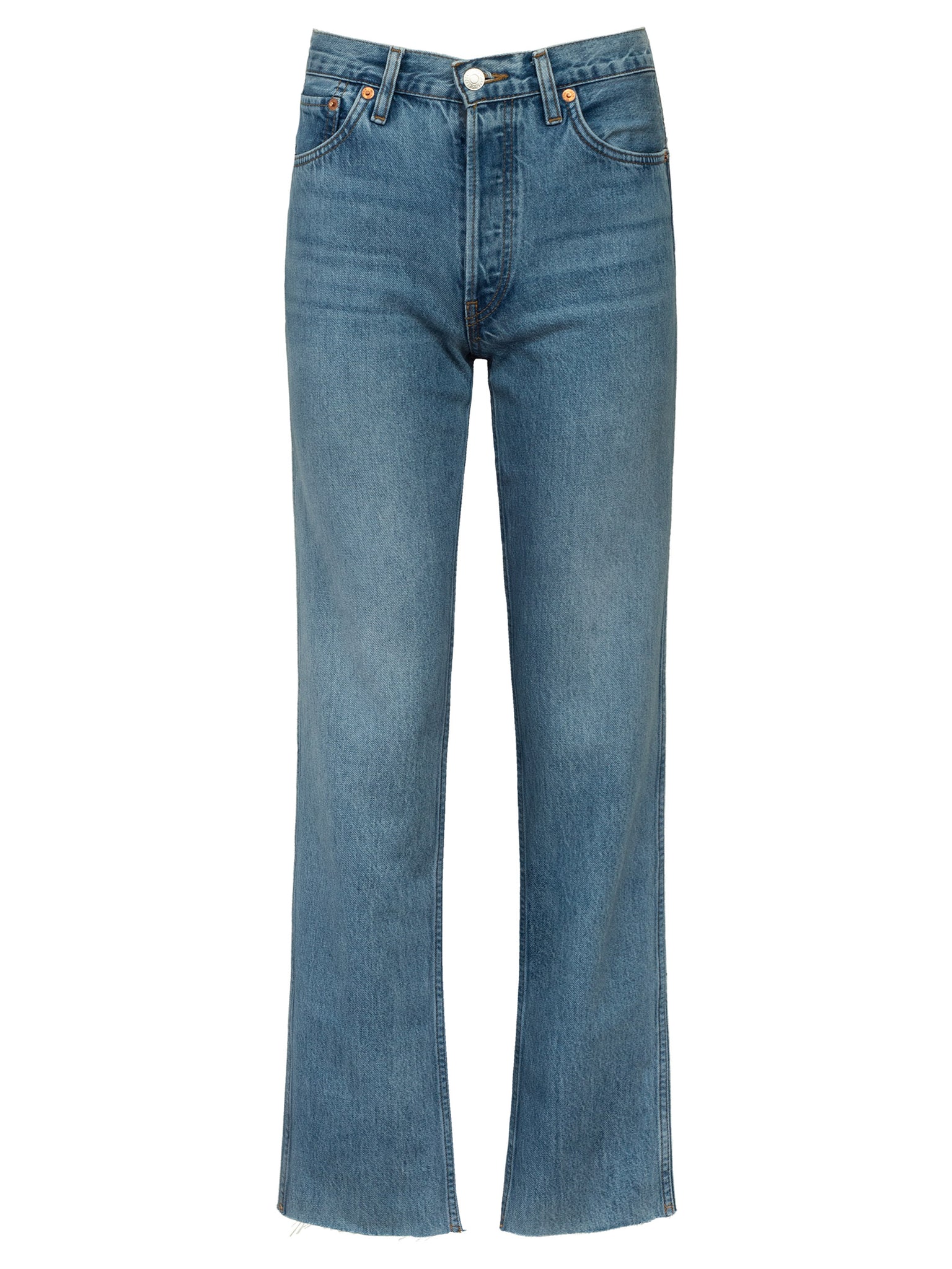 RE/DONE | 90s High Rise Loose Jean in Medium Vain | The UNDONE