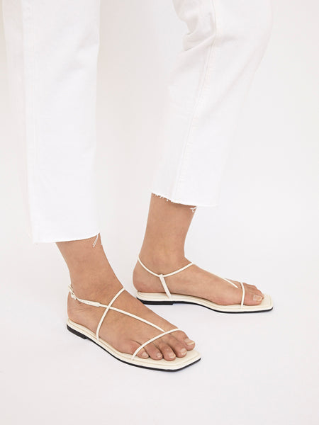 Nelson Made | Juliette Sandal in White Crema | The UNDONE by Nelson Made