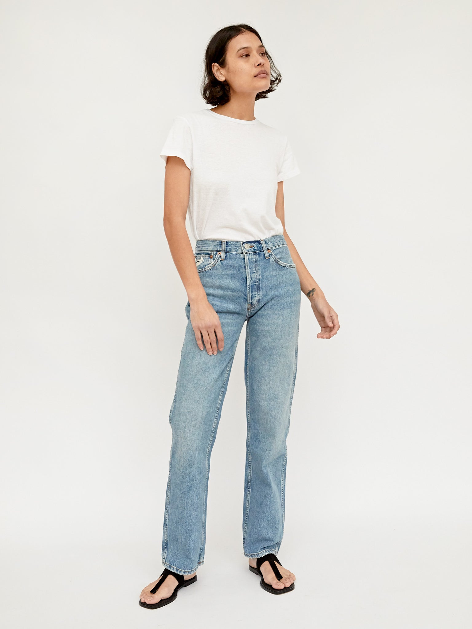 RE/DONE | Worn Blue 90s High Rise Loose Jean | The UNDONE